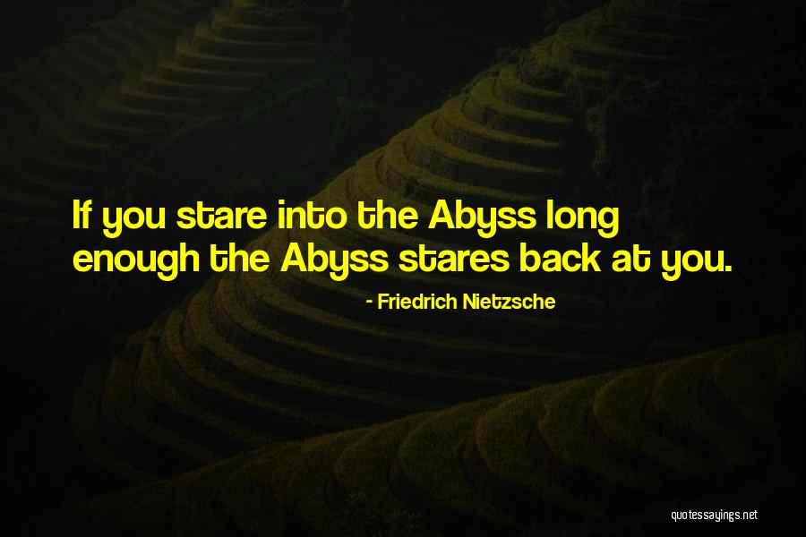 Top 18 Abyss Stares Back Quotes & Sayings